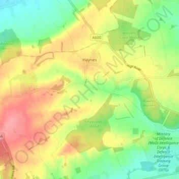 Haynes topographic map, elevation, terrain