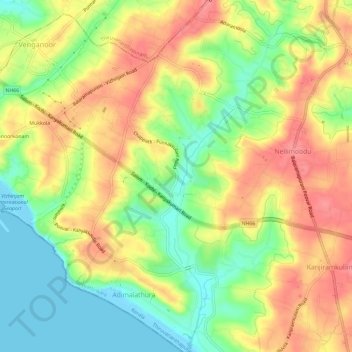 Kottukal topographic map, elevation, terrain