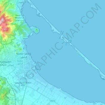 Mar Chica topographic map, elevation, terrain
