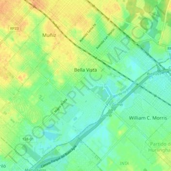 Bella Vista topographic map, elevation, terrain