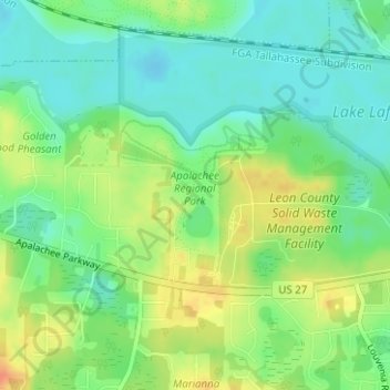 Apalachee Regional Park topographic map, elevation, terrain