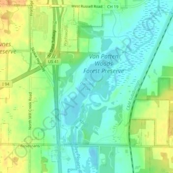 Sterling Lake topographic map, elevation, terrain