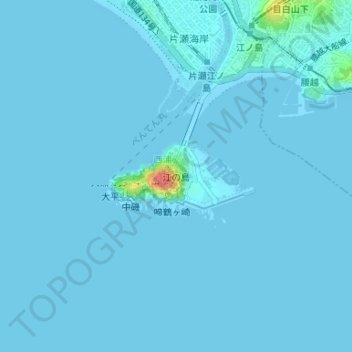 Enoshima topographic map, elevation, terrain