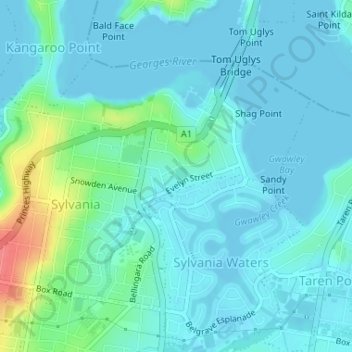 Canberra Road Reserve topographic map, elevation, terrain