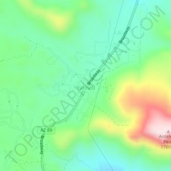 Yarnell Hill Fire Memorial Park topographic map, elevation, terrain