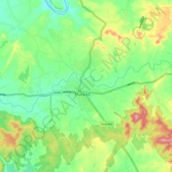 Murbad topographic map, elevation, terrain