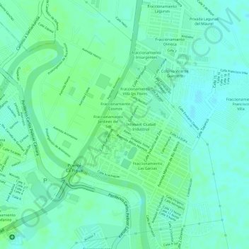 Parque Diana Laura Rojas de Colosio topographic map, elevation, terrain