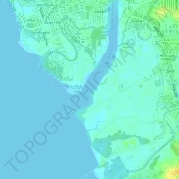 Calumpang River topographic map, elevation, terrain