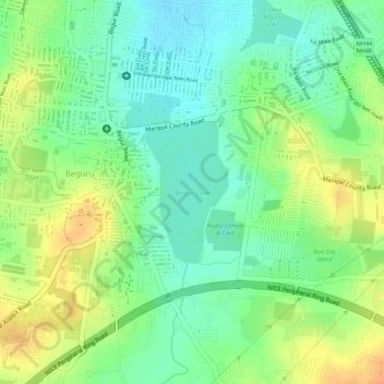 Begur Lake topographic map, elevation, terrain