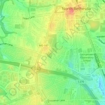 Timberlawn Park topographic map, elevation, terrain