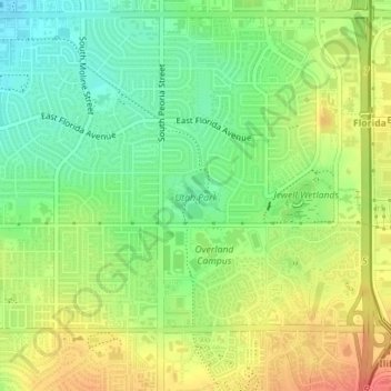 Utah Park topographic map, elevation, terrain