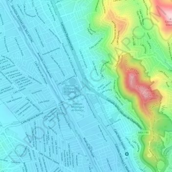 Monumento a la madre topographic map, elevation, terrain