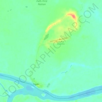 Marten Falls First Nation topographic map, elevation, terrain